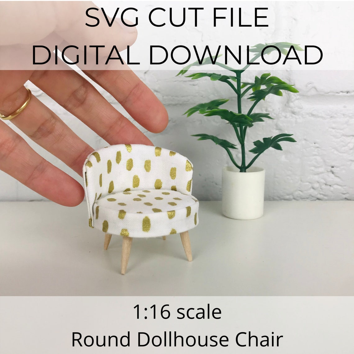 SVG File for 1:16 Scale Dollhouse Miniature, Modern Round Dollhouse ...
