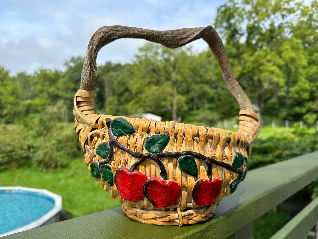 Vintage French Apple Harvest Basket - Etsy