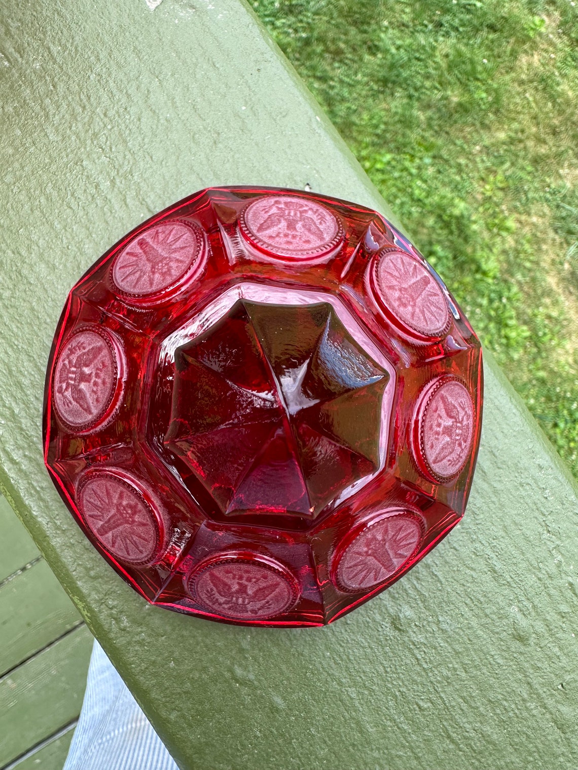 Ruby Red Fostoria Coin Glass Wedding Compote - Etsy