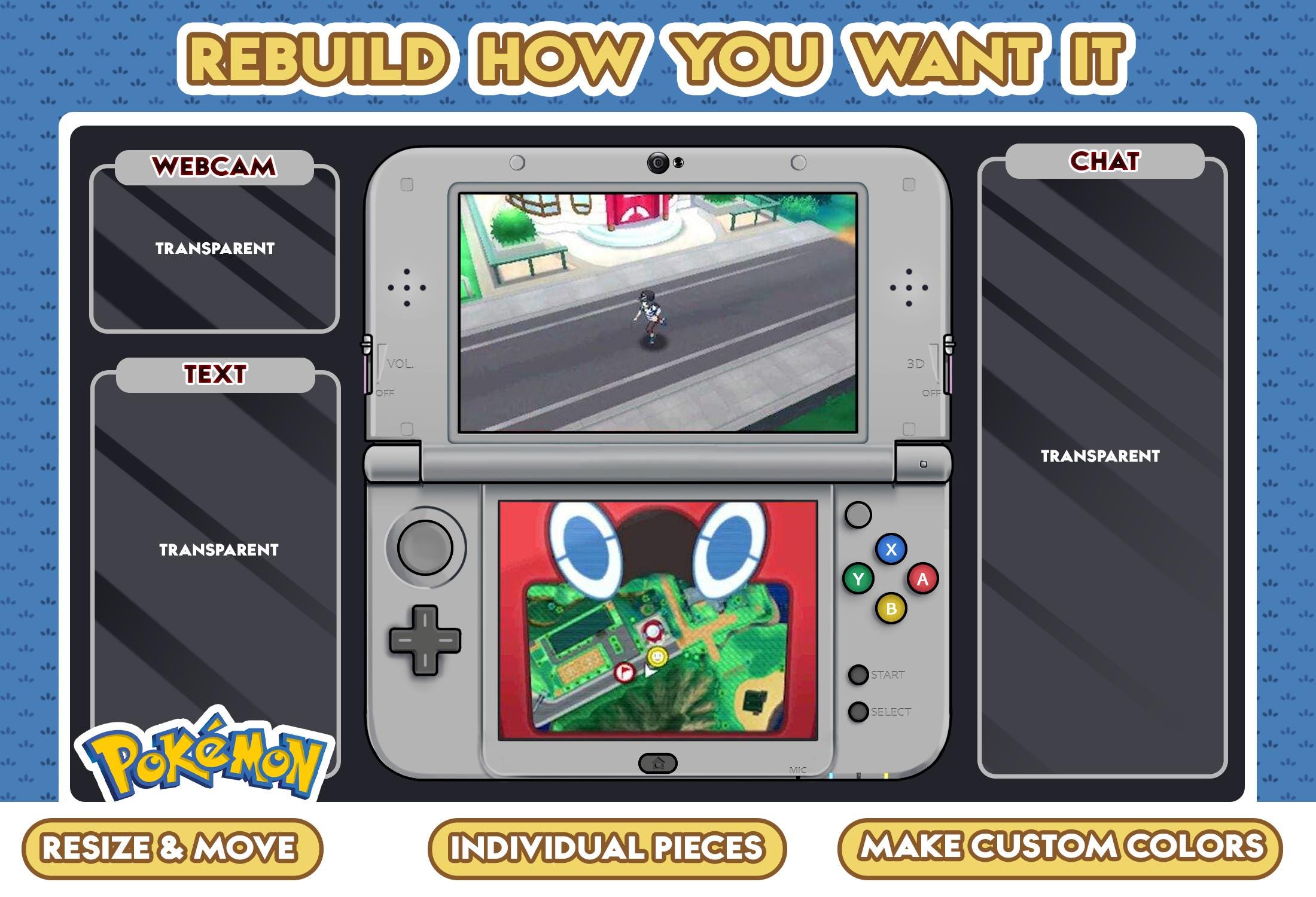 New 3DS XL Stream Overlay/ Layout/ Customisable - Etsy