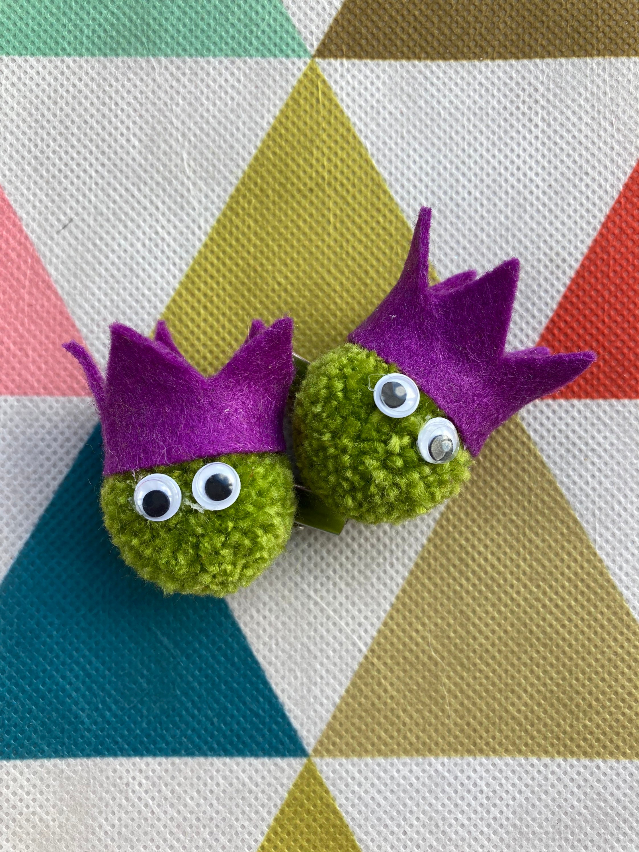 Christmas Sprout Hair Clips - Etsy UK