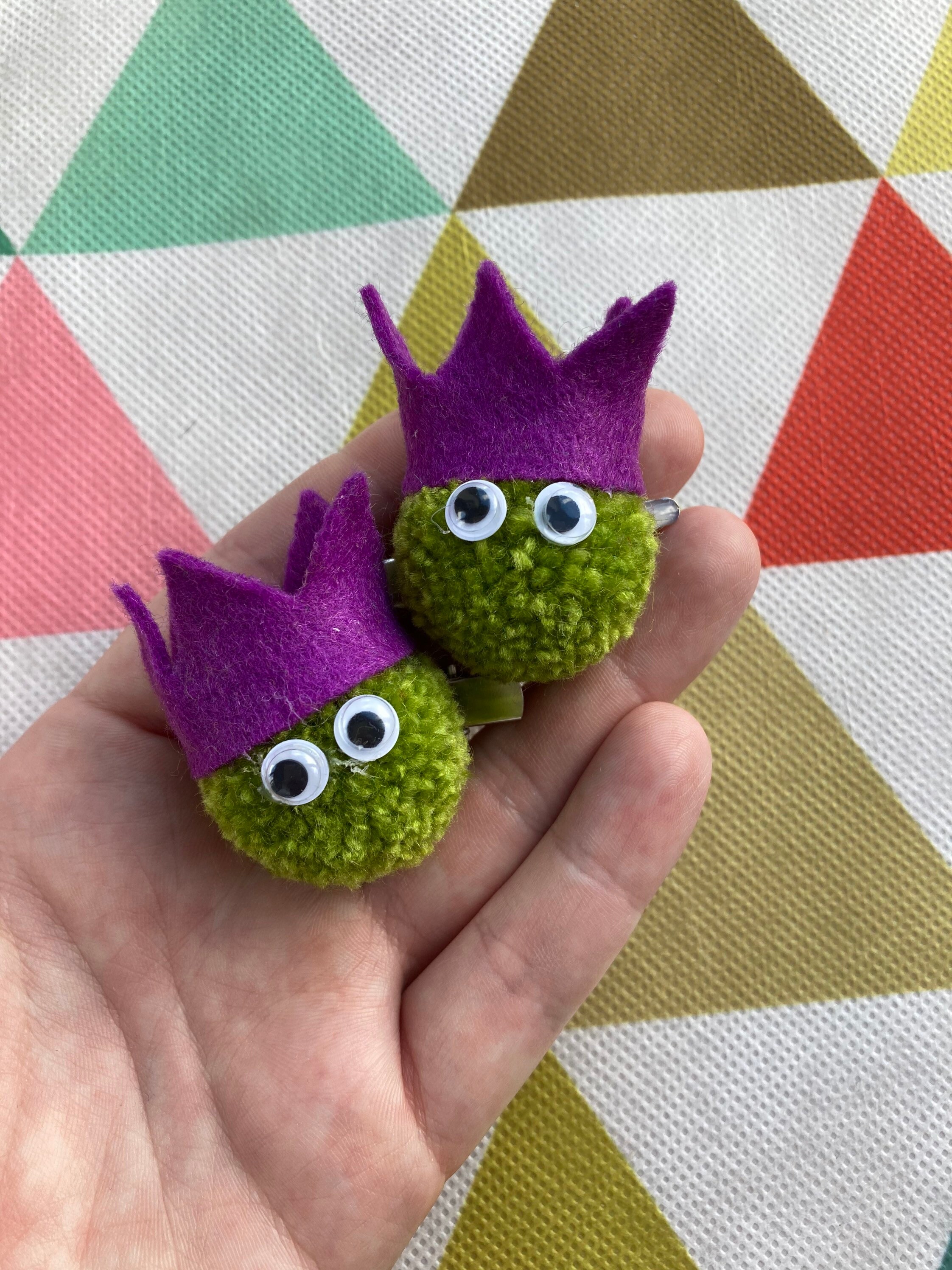 Christmas Sprout Hair Clips - Etsy UK