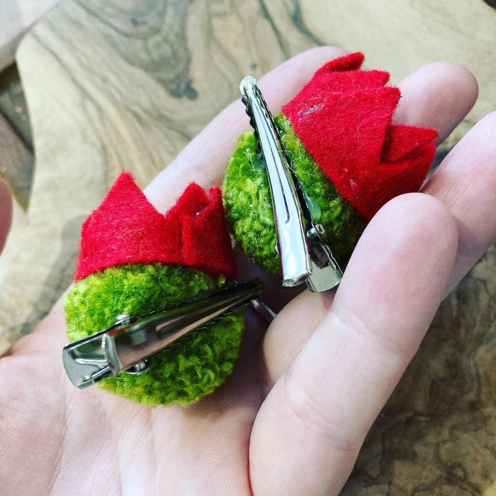 Christmas Sprout Hair Clips Hair Slides Festive Hair Accessories - Etsy UK