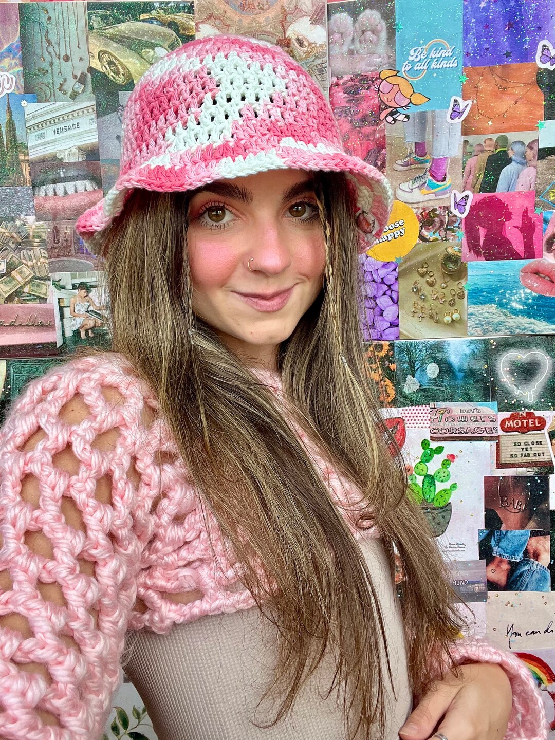 Pink Barbee Girl Crochet Bucket Hat - Etsy