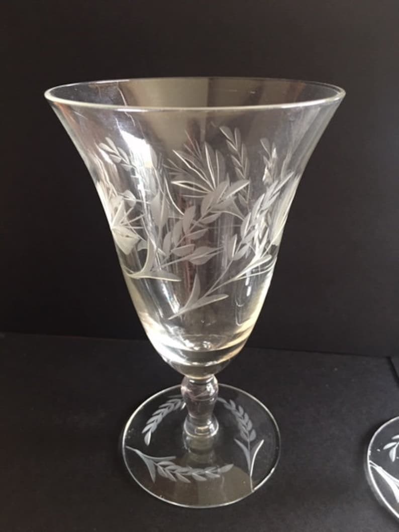 Vintage Etched Fine Crystal Wheat Pattern Dishes Rare Pieces - Etsy