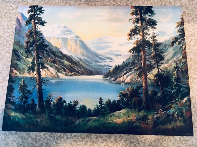 Rare, Original, Vintage W.M. Thompson Print of Lake Louise Banff, Wood ...