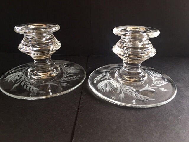 Vintage Etched Fine Crystal Wheat Pattern Dishes Rare Pieces - Etsy
