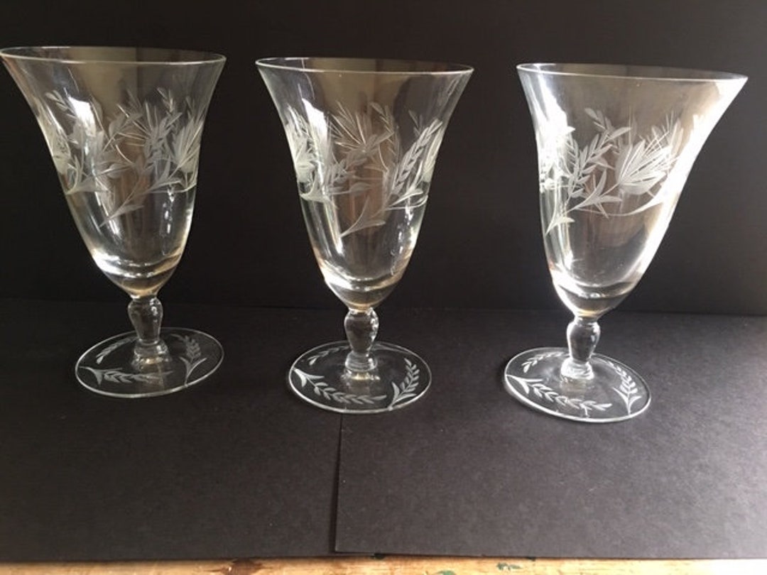 Vintage Etched Fine Crystal Wheat Pattern Dishes Rare Pieces - Etsy