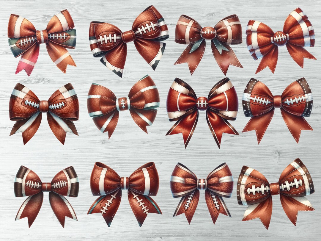 12 Coquette Football Png Bundle, Football Bow Png, Football Season ...