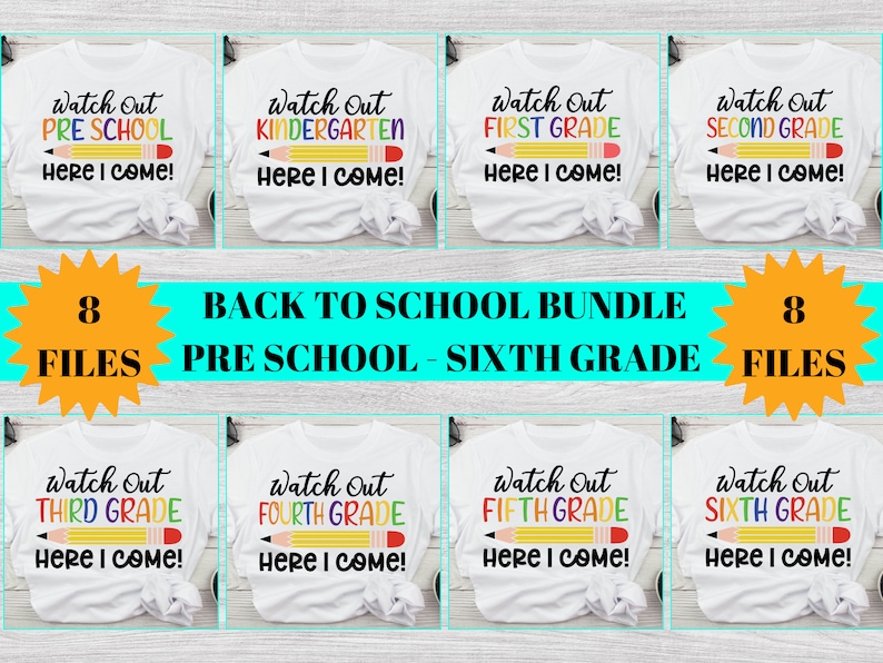 Watch Out Here I Come SVG Bundle, Pre-k Svg, Kindergarten Svg, First ...