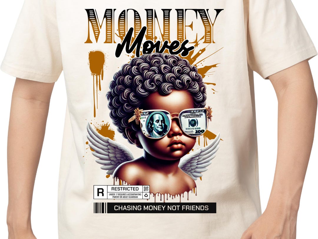 Money Moves Dripping Gold Chibi, Graffiti Cartoon, Gangsta Themed T ...