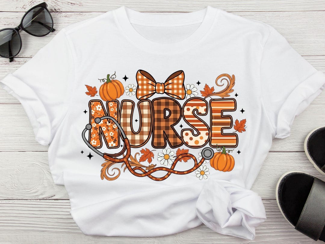 Fall Nurse PNG | Autumn Pumpkin Nurse Sublimation Design | Thanksgiving ...