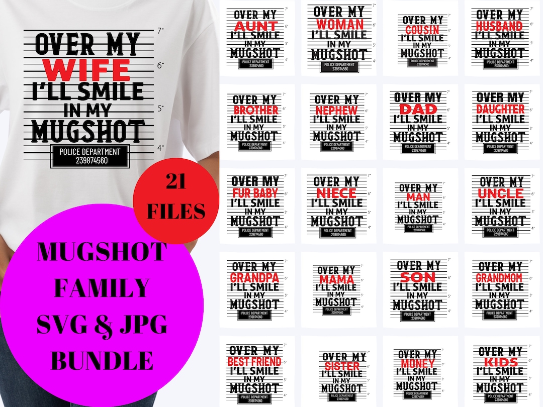 Over My Mugshot SVG Bundle, for My Kids for My Child Bundle, Mom Life ...