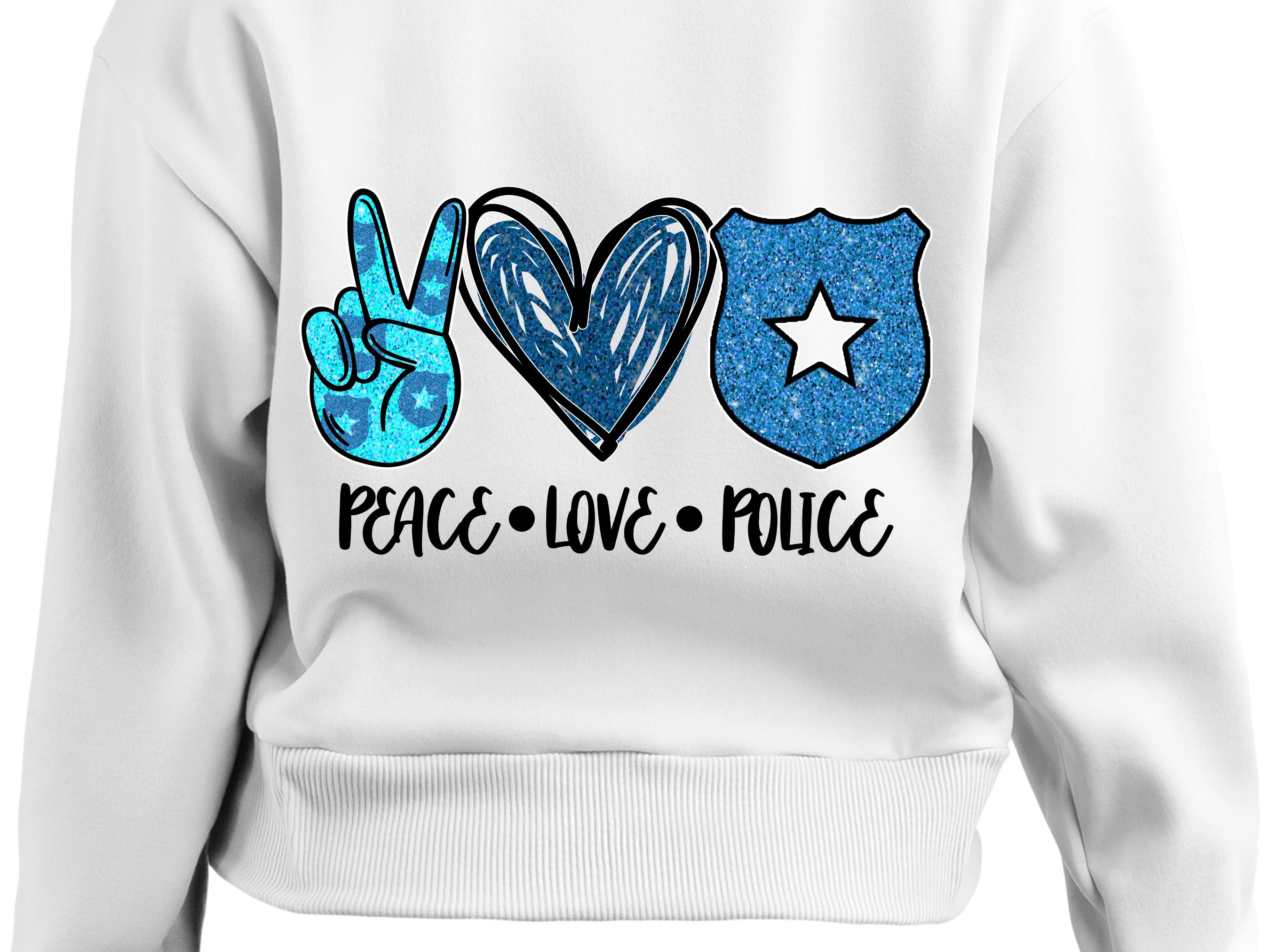 Peace Love Police Back the Blue Png for Sublimation Support for Police ...