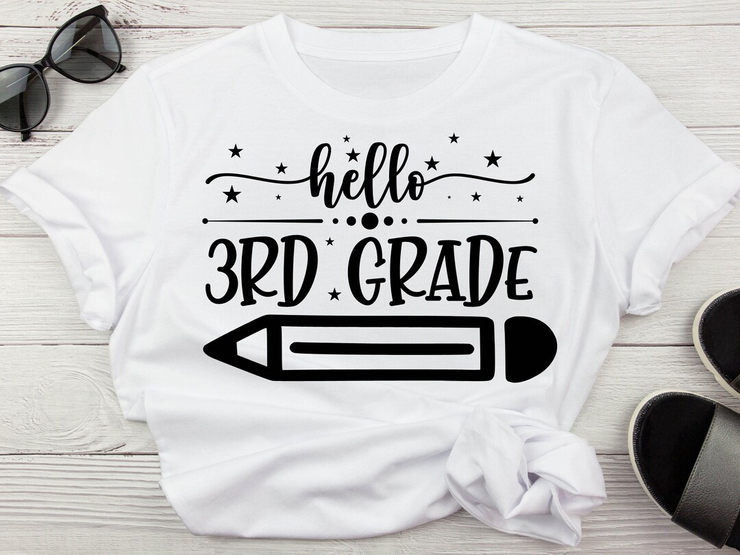 Hello Third Grade Back to School Svg, 3rd Grade First Day of Schoo ...