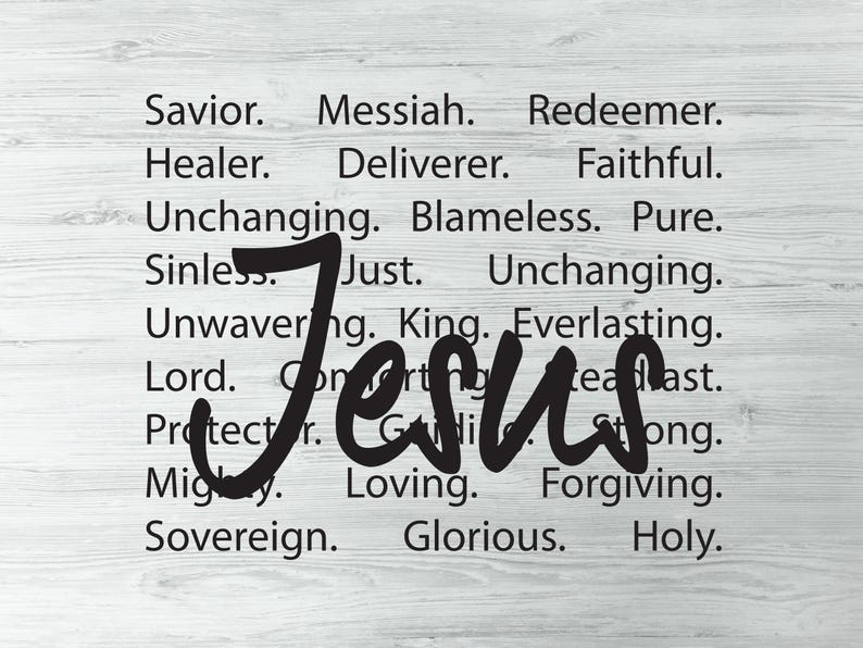 Jesus Word Svg, Jesus Traits Jesus is My Savior Christian SVG ...