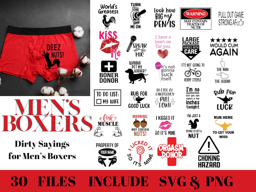 Men's Dirty Saying Boxers Bundle Svg, Boxer Brief Svg, Funny Mens ...