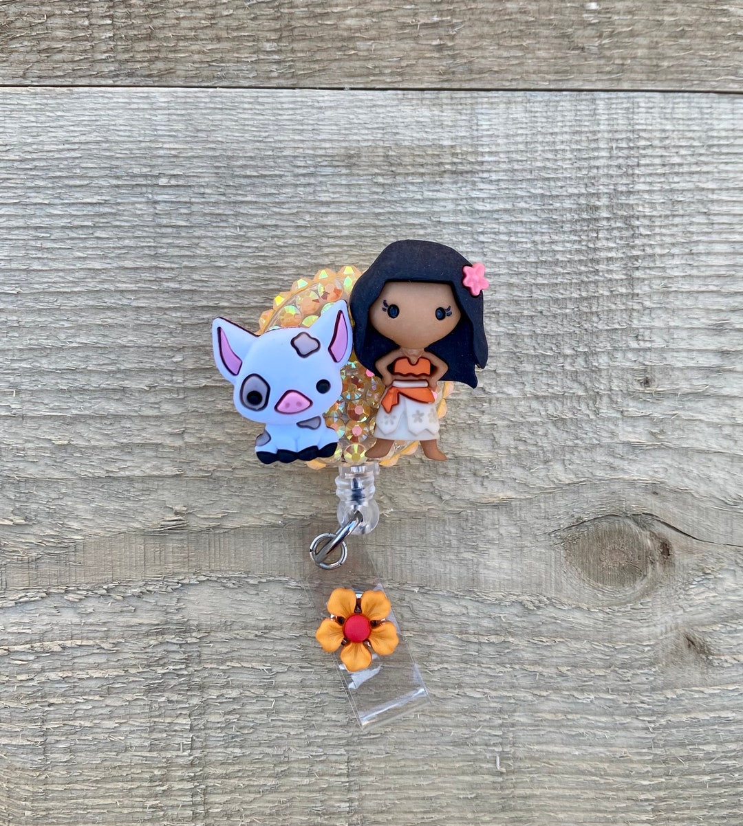 Moana and Pua Badge Reel Disney Princess Moana Moana Pua Pig Cute Badge ...
