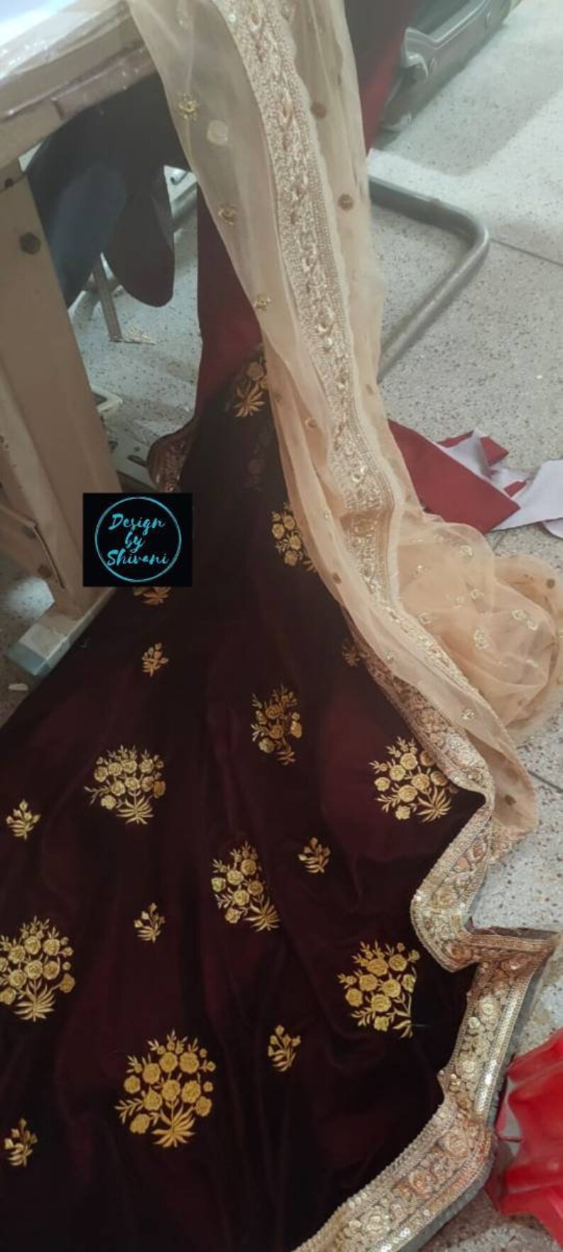 Maroon Velvet Designer Saree Indian Sari Half and Half Wine - Etsy