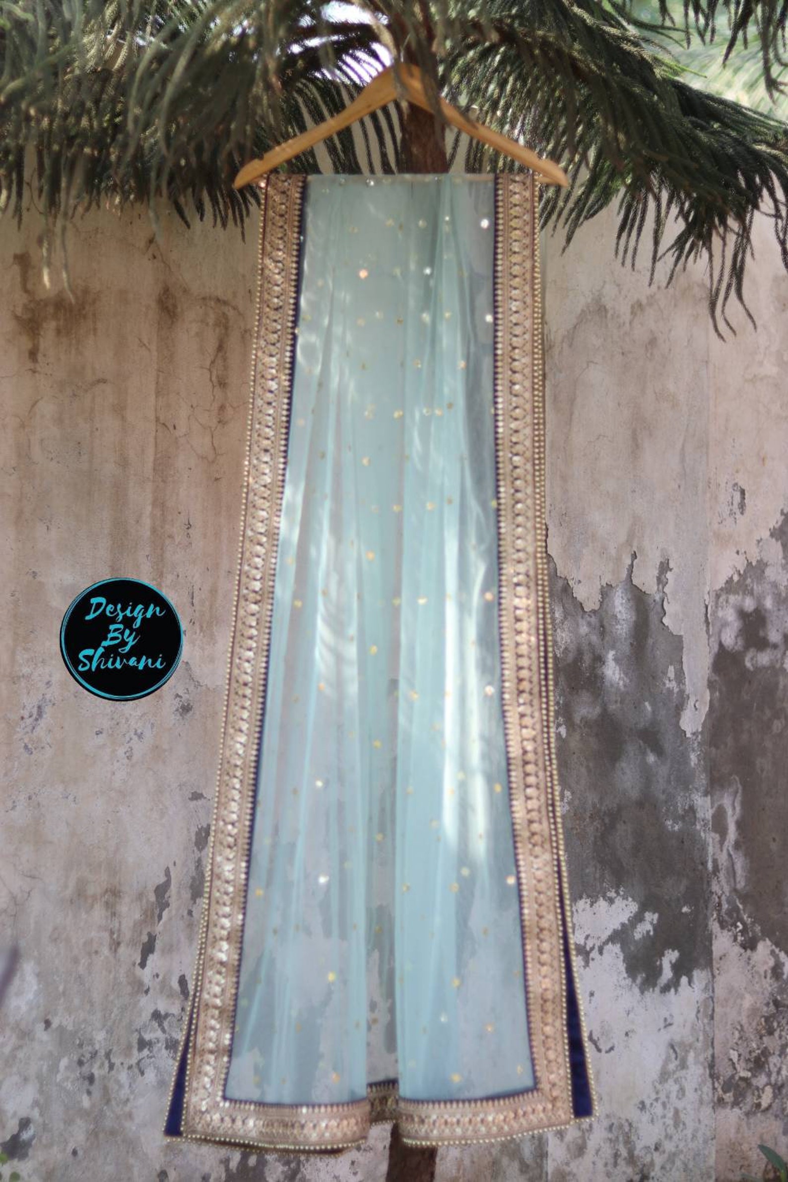 Blue Dupatta Indian Dupatta Dupatta With Geometric Pattern | Etsy