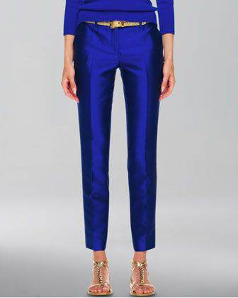 Silk Pants / Silk Trousers/womens Trouser/roya Blue Pants - Etsy