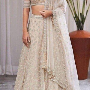 Ivory Wedding Dress/ Ivory Wedding Lehenga/hand Embroidery - Etsy