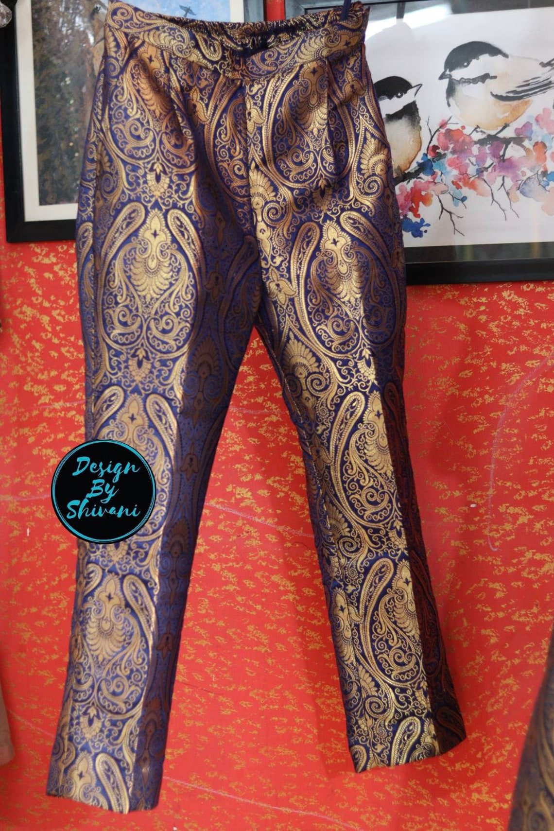 Brocade Pants Silk Pants Silk Trousers Brocade Trouser - Etsy