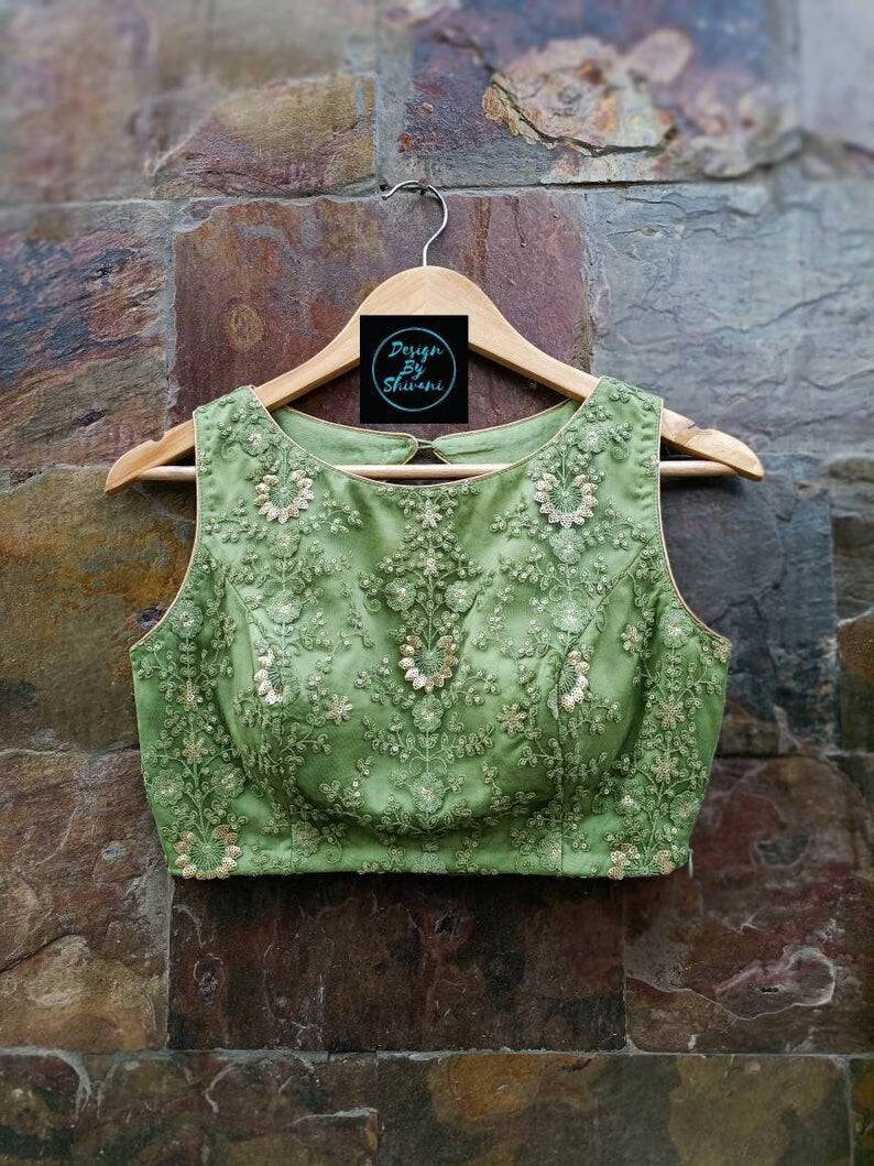 Thread Work Indian Wedding Dresse Lehenga Choli/ Green - Etsy