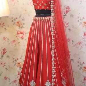 Red Ceremony Lehenga/lehenga/ Luxury Lehenga/ Sabyasachi Lehenga ...