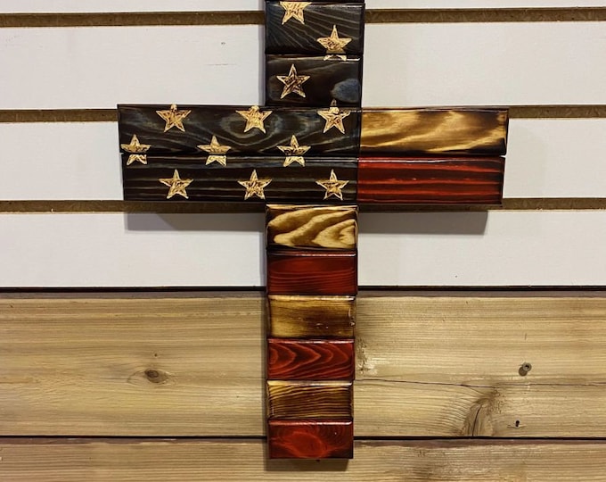 Flag Cross American Flag Wall Decor Sign - Etsy