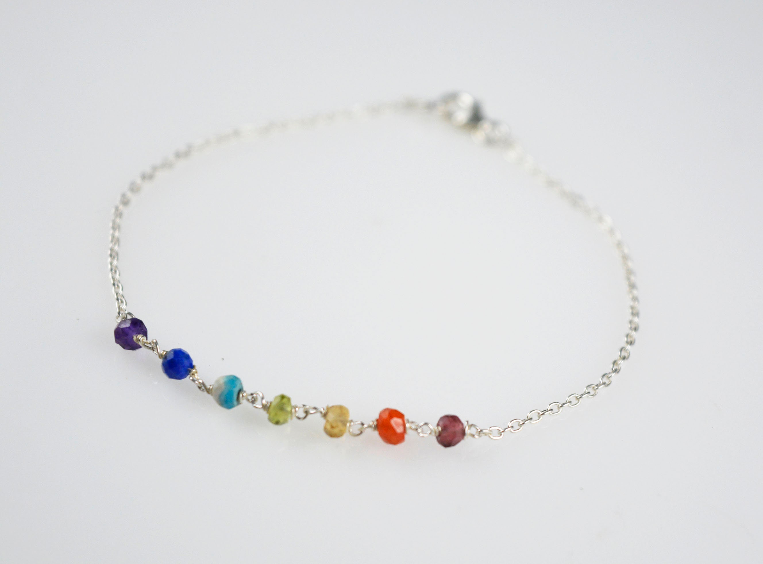 Sterling silver chakra bracelet uk store