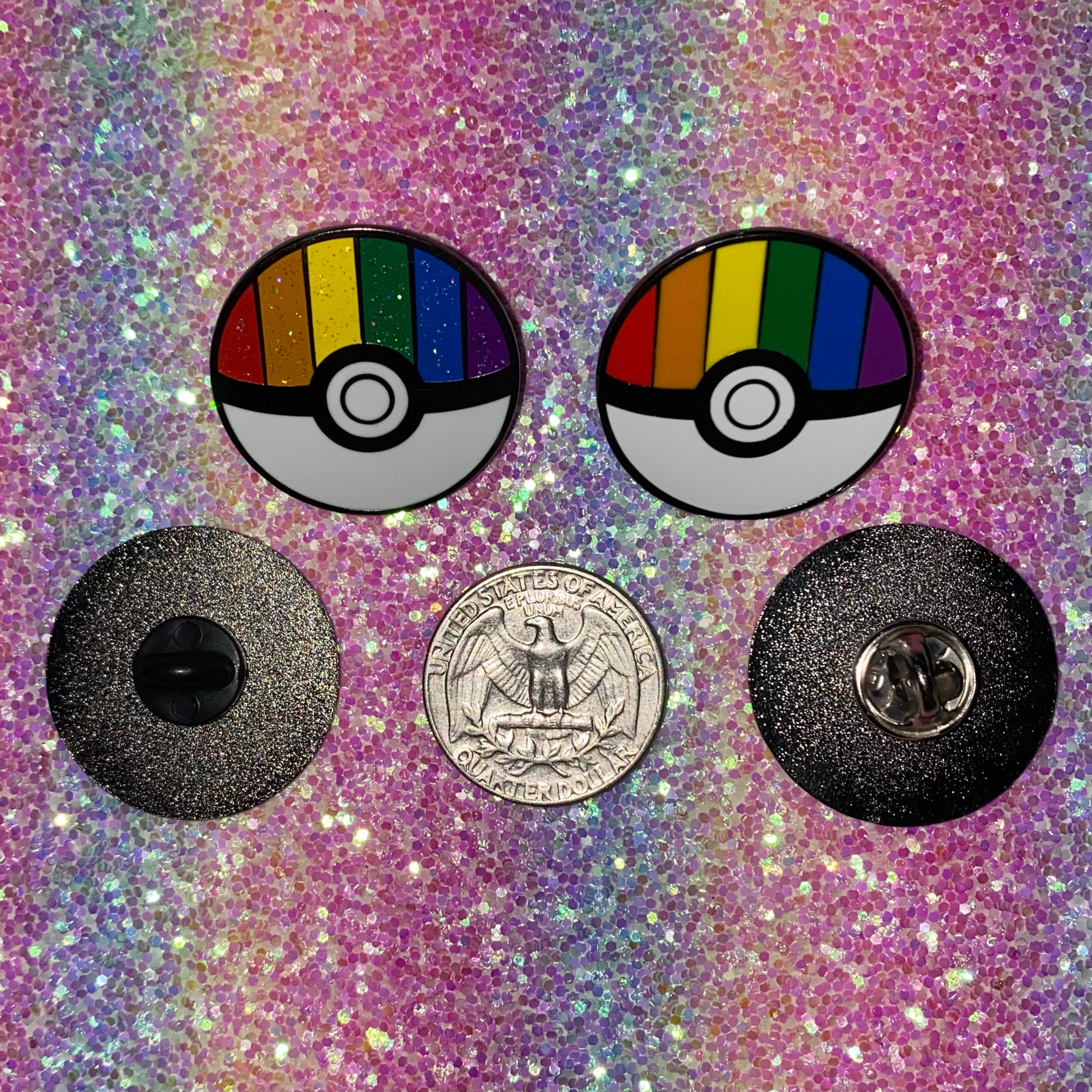 Rainbow Pokéball Hard Enamel Pin - Etsy
