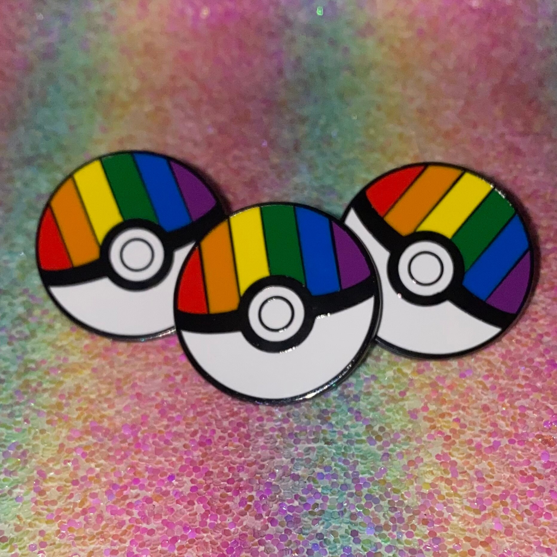 Rainbow Pokéball Hard Enamel Pin - Etsy