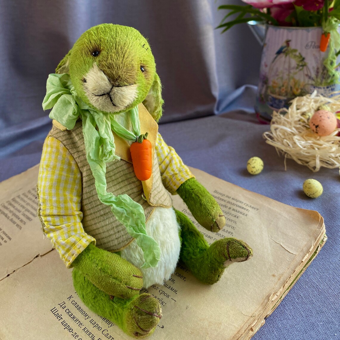 Green Teddy Rabbit Collection Teddy Rabbit. Mothers Day Gift - Etsy