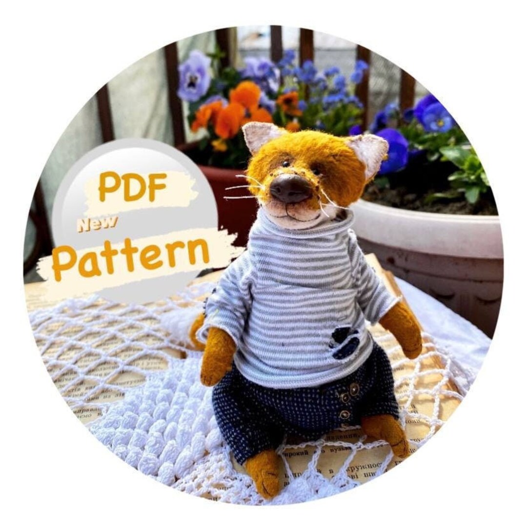 Pattern of a Cute Plush Fox. Pattern of a Fox and Clothes for Him ...