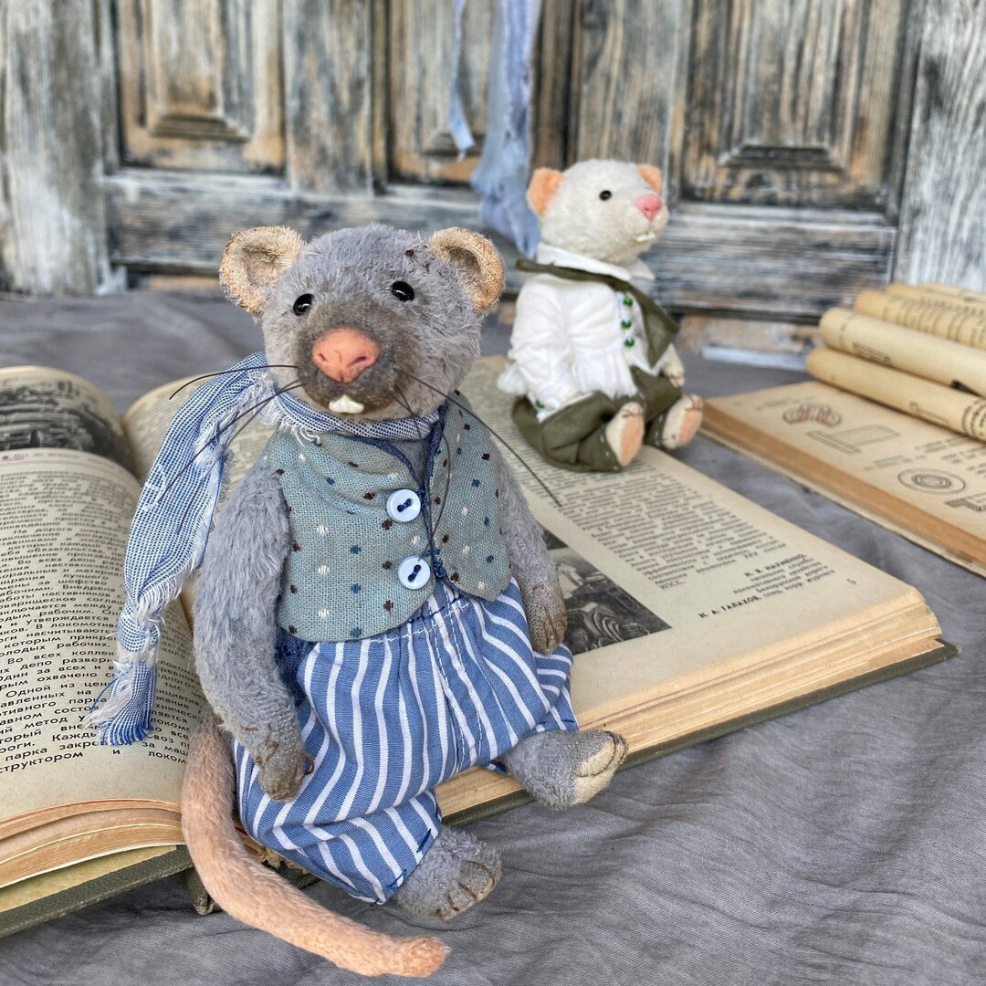 Gray Teddy Rat 6 Inches, Collection Teddy Rat. Vintage Plush Teddy Rat ...