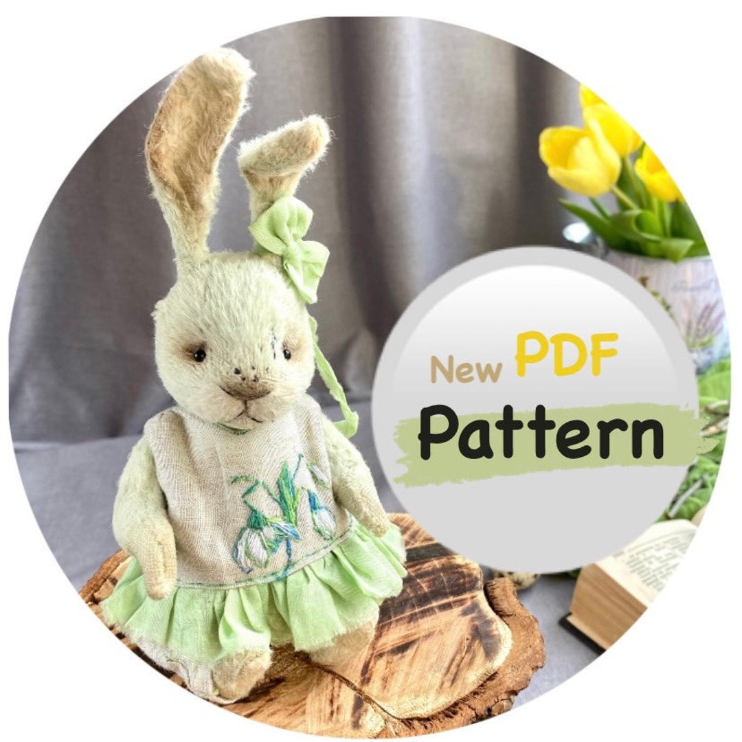 Little Stuffed Teddy Bunny Pattern. Diy Bunny. Pdf Pattern for Sewing ...