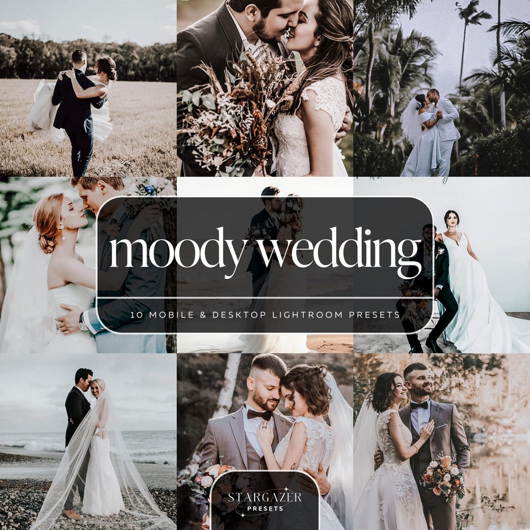 MOODY WEDDING Lightroom Presets, Dramatic Wedding Presets, Dark and ...