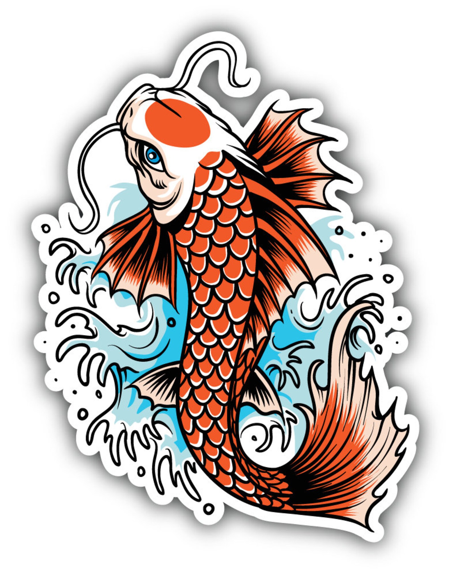 Koi Fish Vinyl Sticker Decal | Etsy