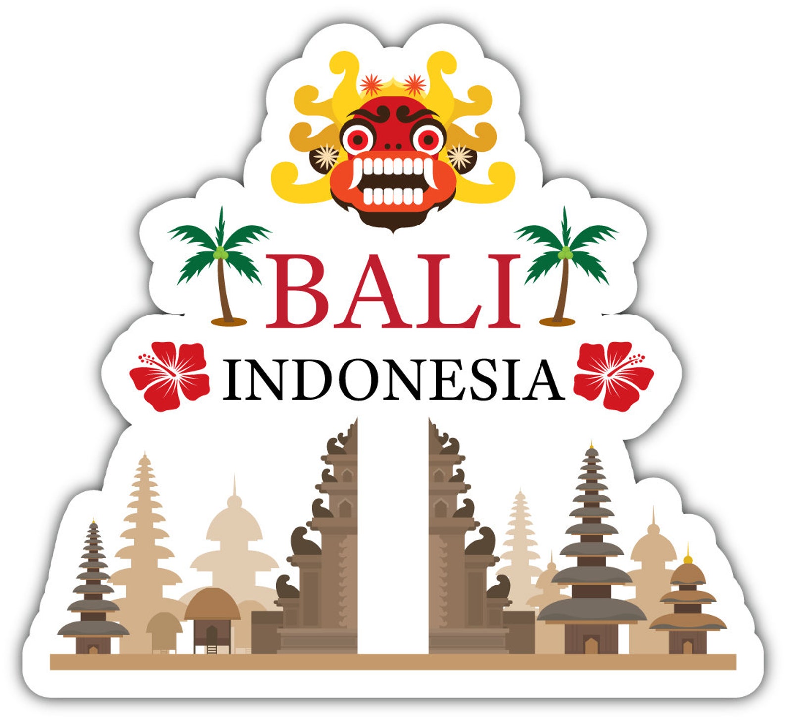 Bali Indonesia Travel Vinyl Sticker Decal | Etsy
