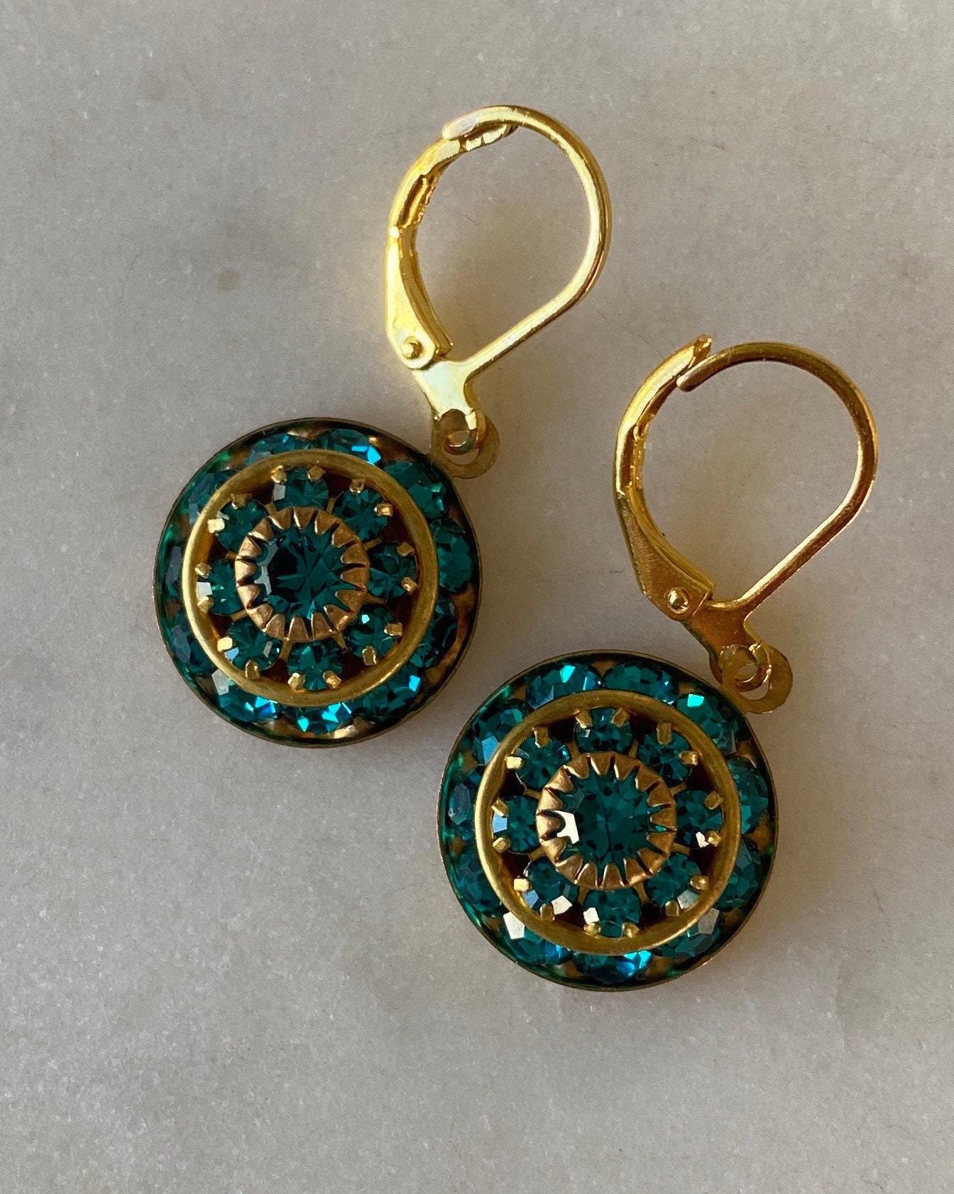 Swarovski Blue Zircon Three Layer Rhinestone Crystal Drop Earrings - Etsy