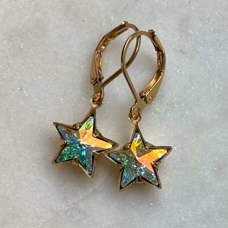 Gold Star Aurora Earrings - Etsy
