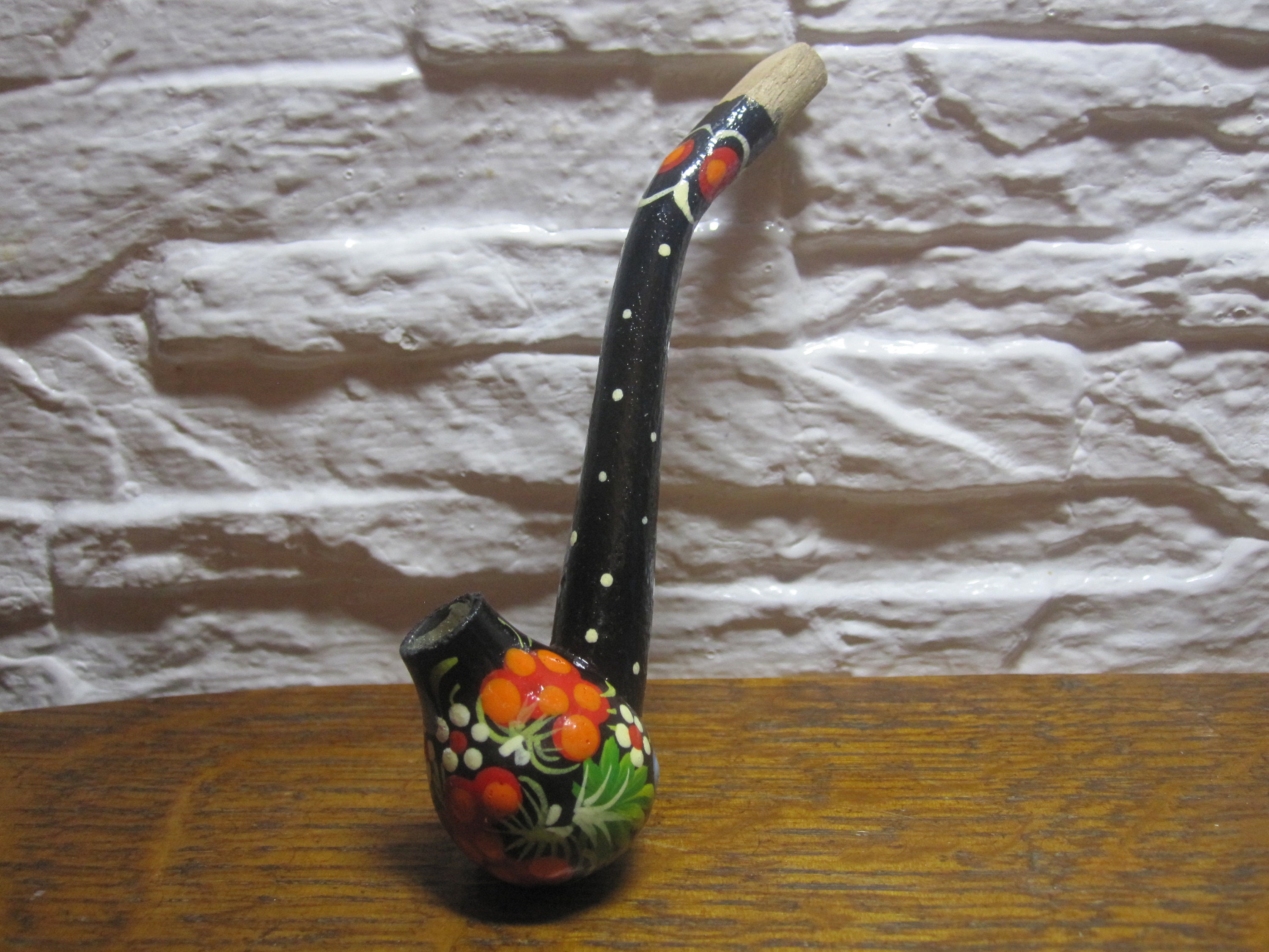 Hand Painted Wooden Pipe. Smoking Tobacco Pipe Personalized. Ukrainian ...