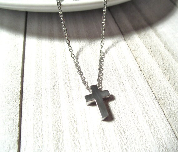 Small stainless steel cross pendant store