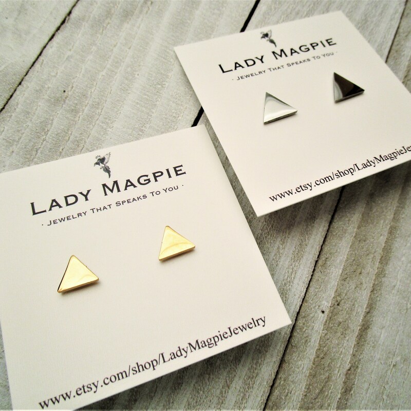 Gold Triangle Earrings - Etsy