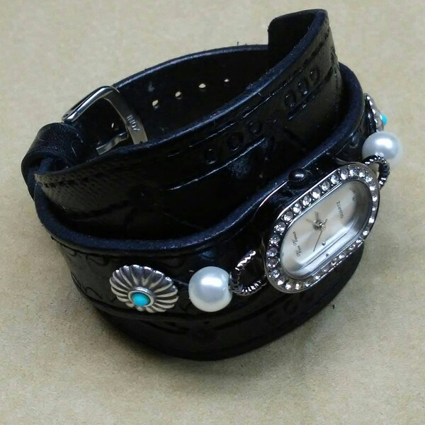 Leather Cuff Watch - Etsy