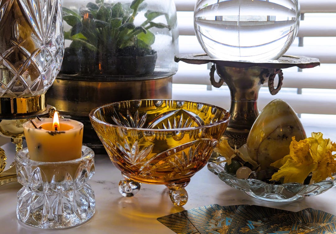 Vintage Witch Golden Prosperity Offering Dish - Etsy