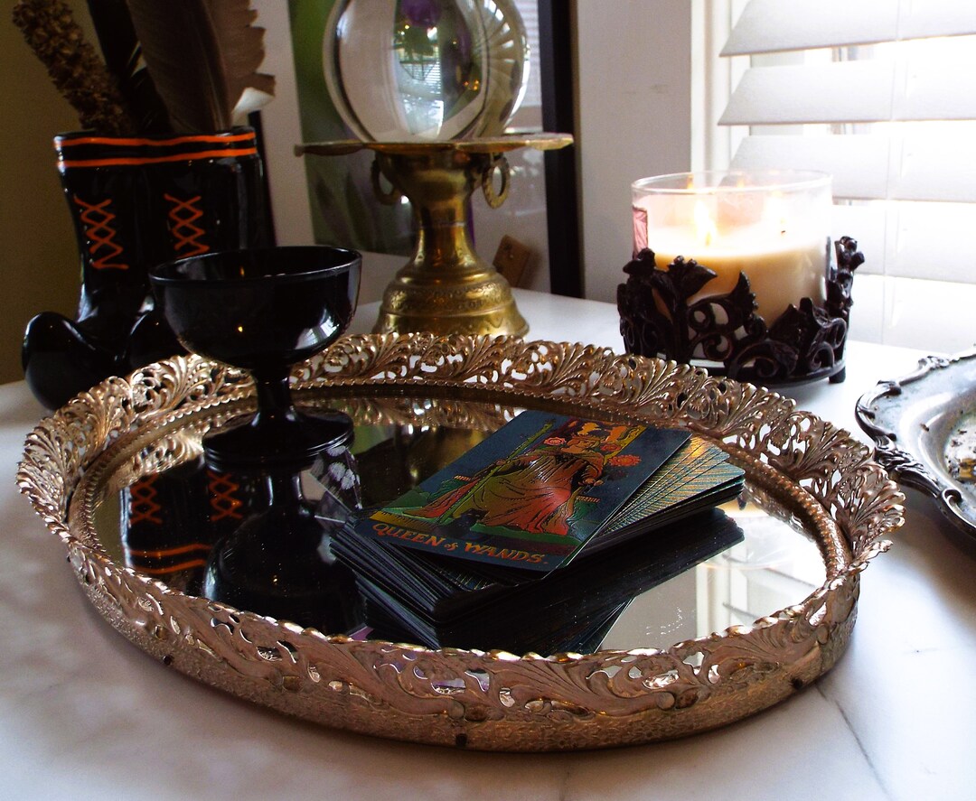 Vintage Witch Diviners Mirror Altar Tray 14 - Etsy