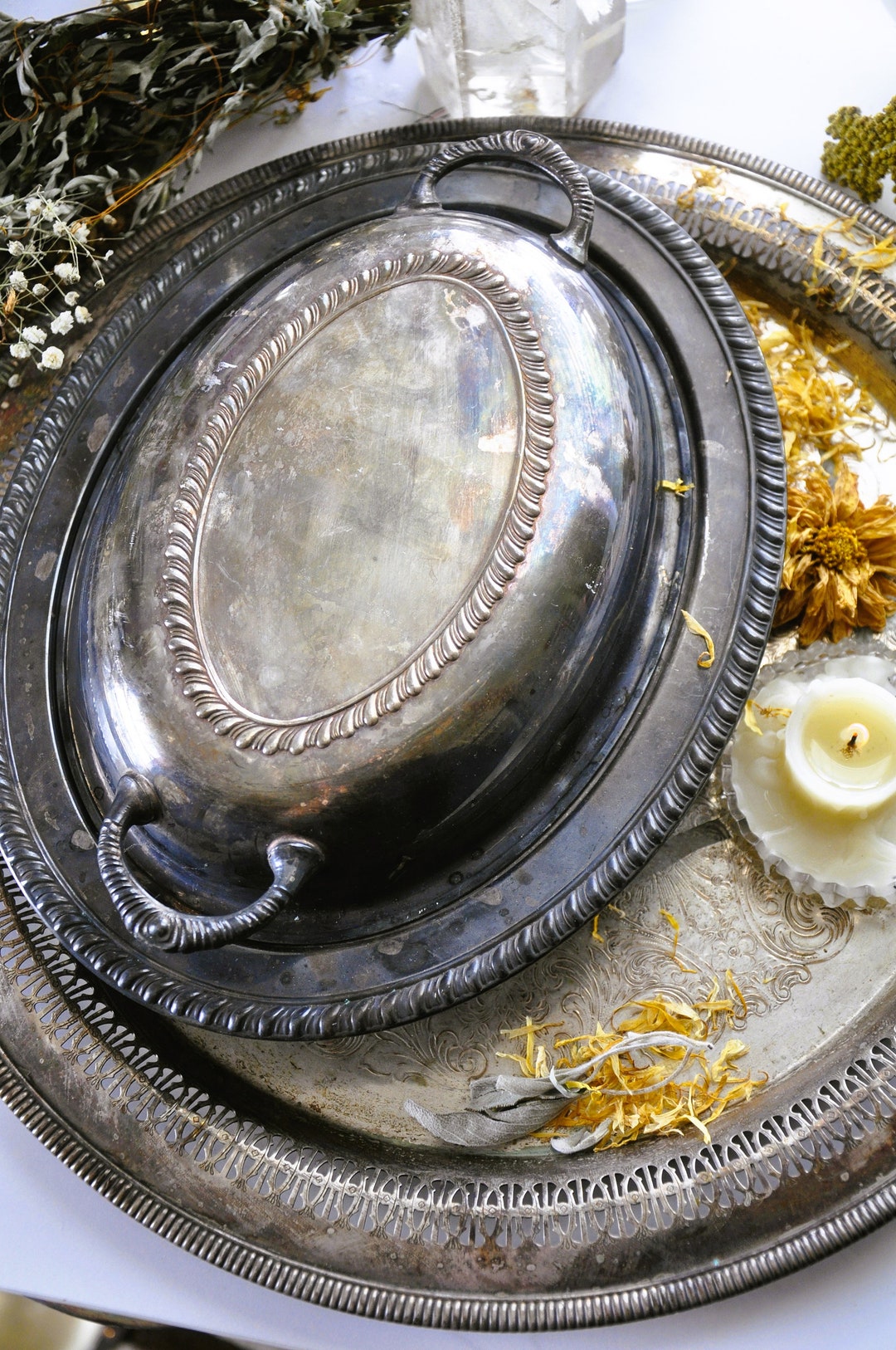 Vintage Gothic Ritual Altar Tray With Cover - Etsy