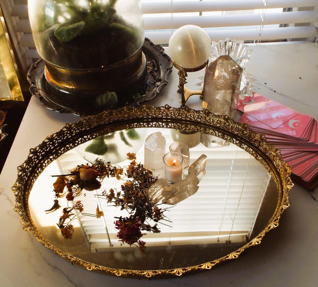Vintage Witch Enchanted Magic Mirror Altar Tray - Etsy
